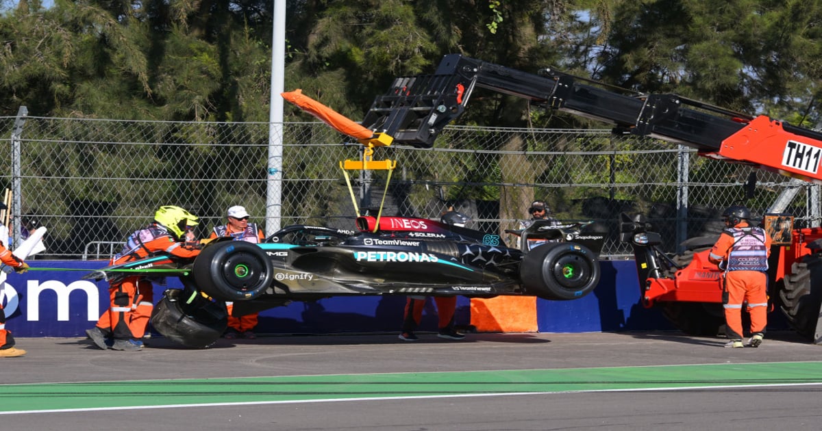 Russell at a loss to explain heavy Mexico City FP2 crash | RACER